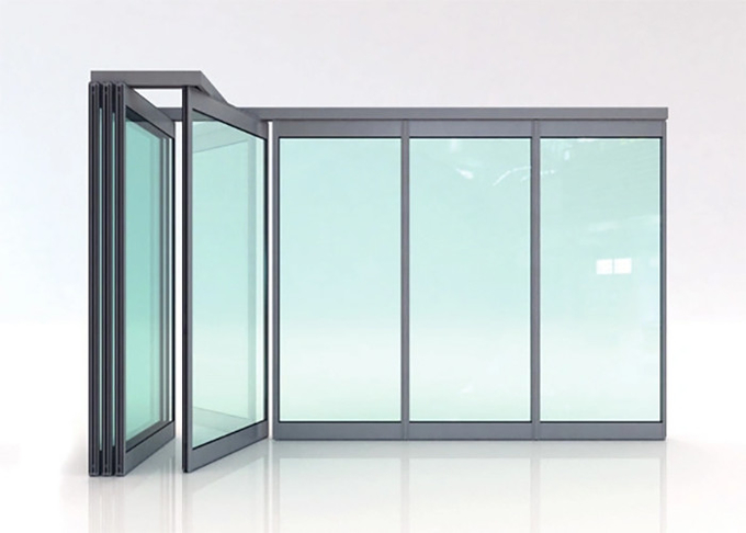 Operable Movable Glass Wall System Sliding Folding Aluminum Frame Glass ...