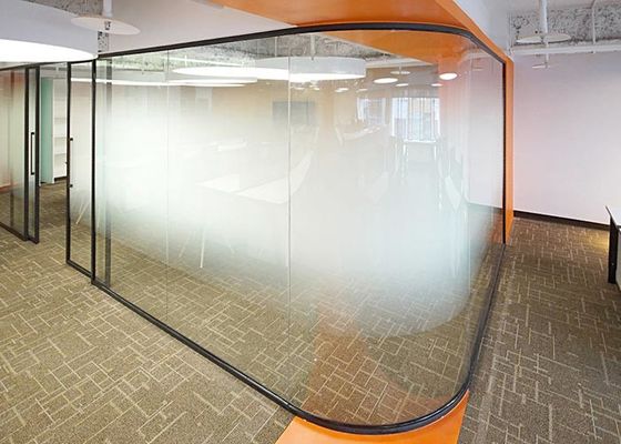 Interior Curved Glass Partition Wall Double Glass Office Room Partitions