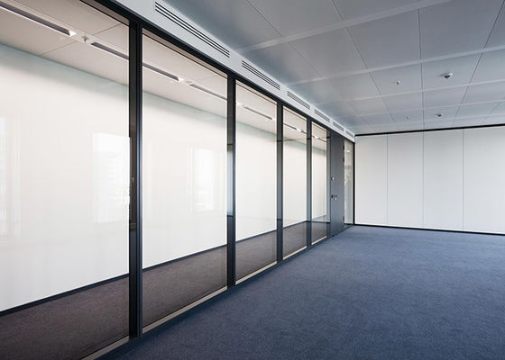 Soundproof Glass Partition Wall System Aluminum Profile With Tempered Glass