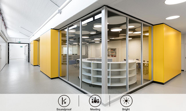 Acoustic Office Mullion High Wall System Demountable Mullion Window ...