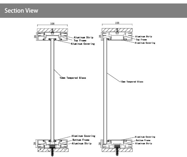 Single Glazed Demountable Glass Partition System Single Layer Laminated ...