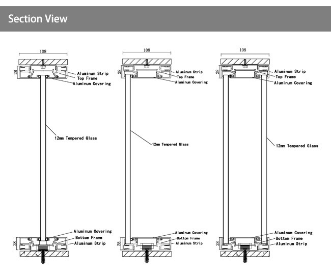 Double Layer Frosted Glass Wall Partition Frameless Glass Wall System ...